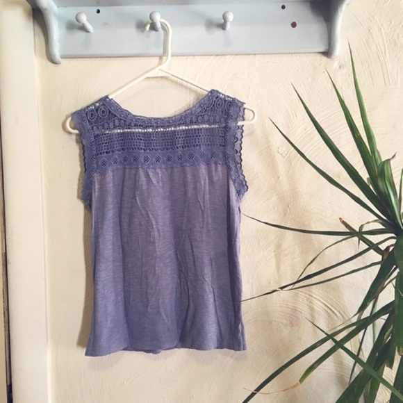 LOFT | Tops | Periwinkle Blouse With Modern Lace | Poshmark